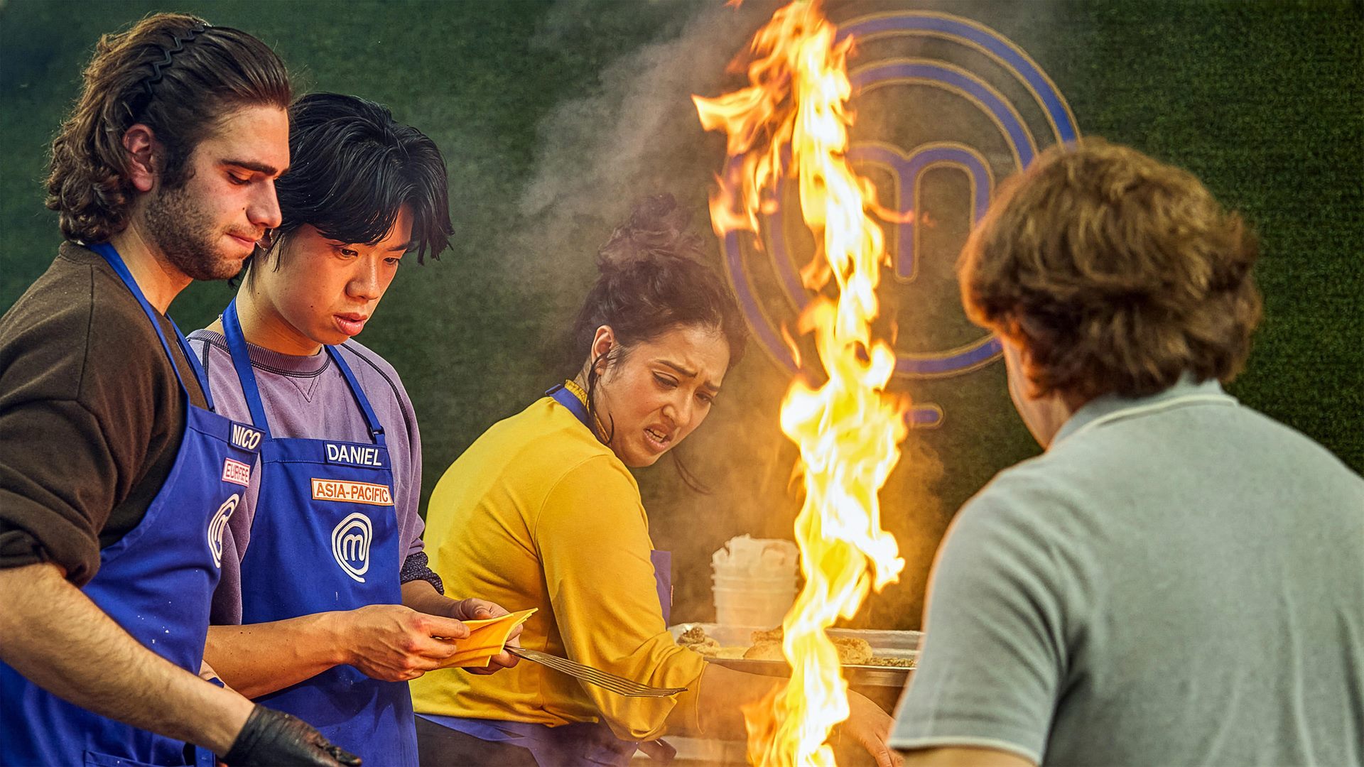 MasterChef Global Gauntlet’s First Team Challenge Goes Up in Flames